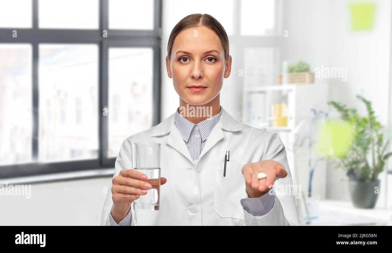 Female doctor medicine water hi-res stock photography and images - Alamy