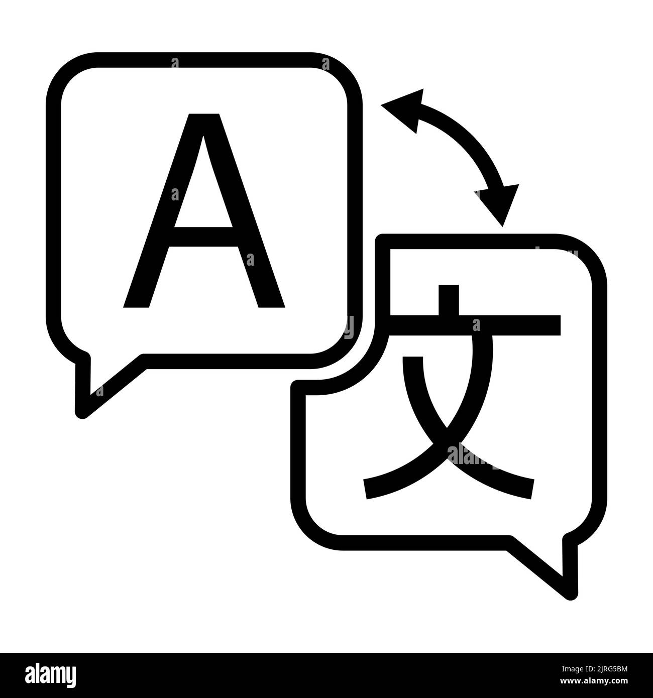 Language translation line icon. Outline vector sign isolated on white ...