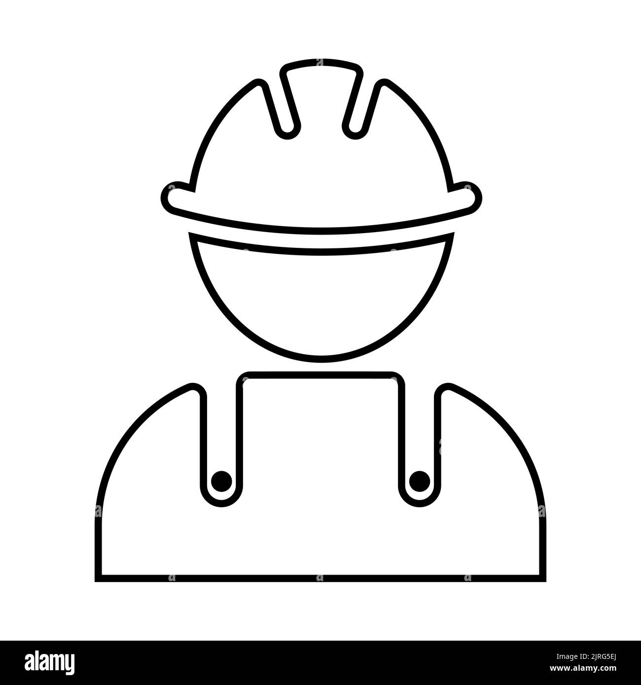 Construction worker vector line icon. Symbol for your website design ...
