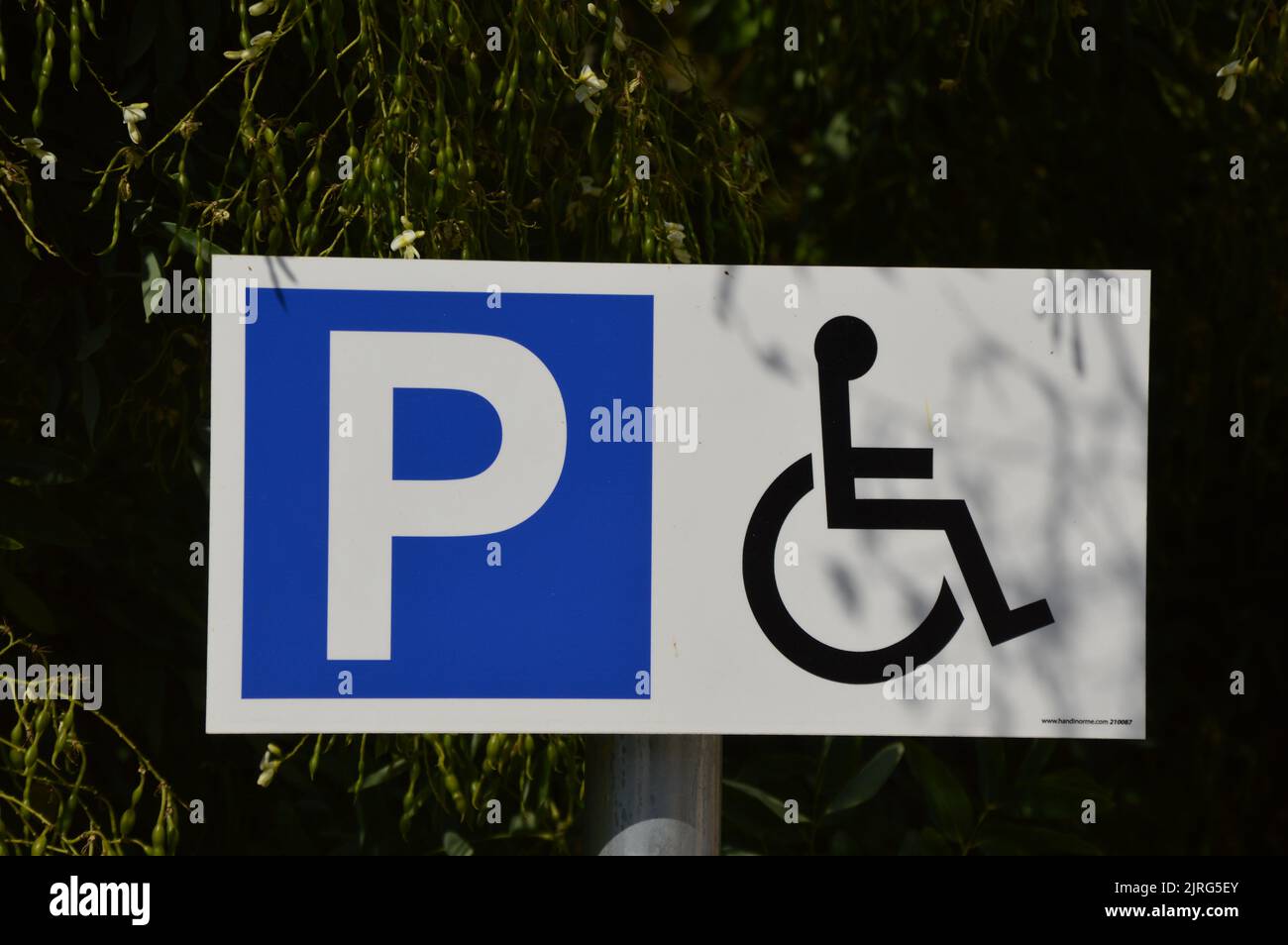 Disabled parking sign from France Stock Photo - Alamy