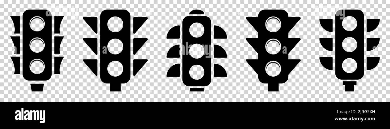 Set of traffic light icons. Vector illustration isolated on transparent ...