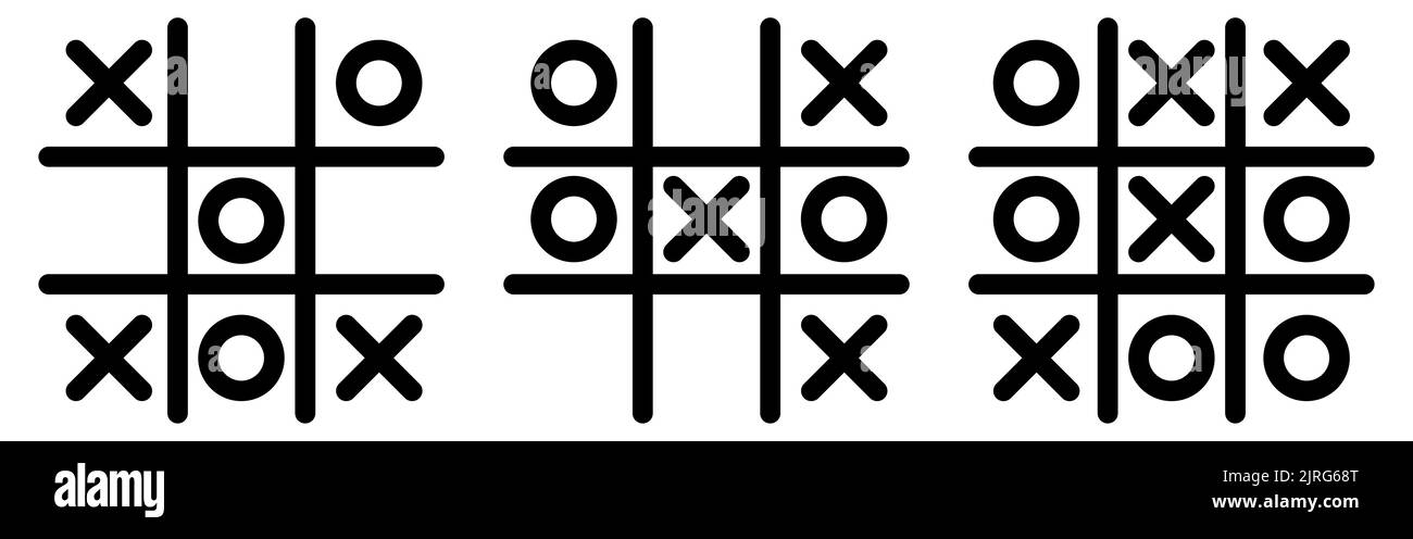 Tic tac toe icons set. Vector illustration isolated on white background ...