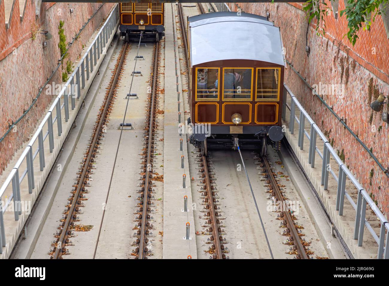 Buda Castle Hill Funicular Budavari Siklo Railway Line in Capital City ...