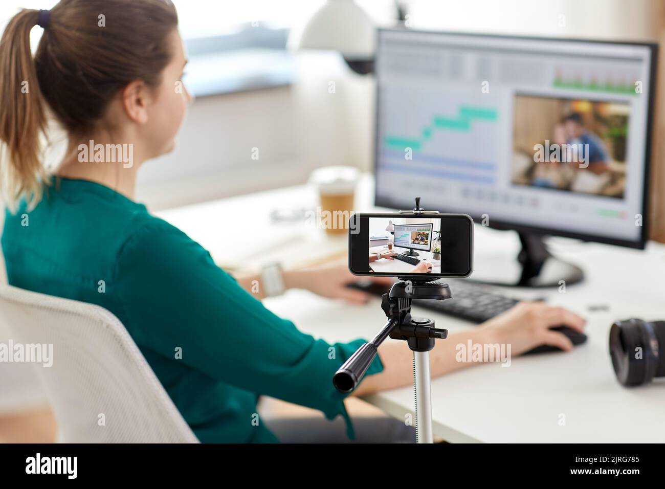 Working in video post production hi-res stock photography and images ...