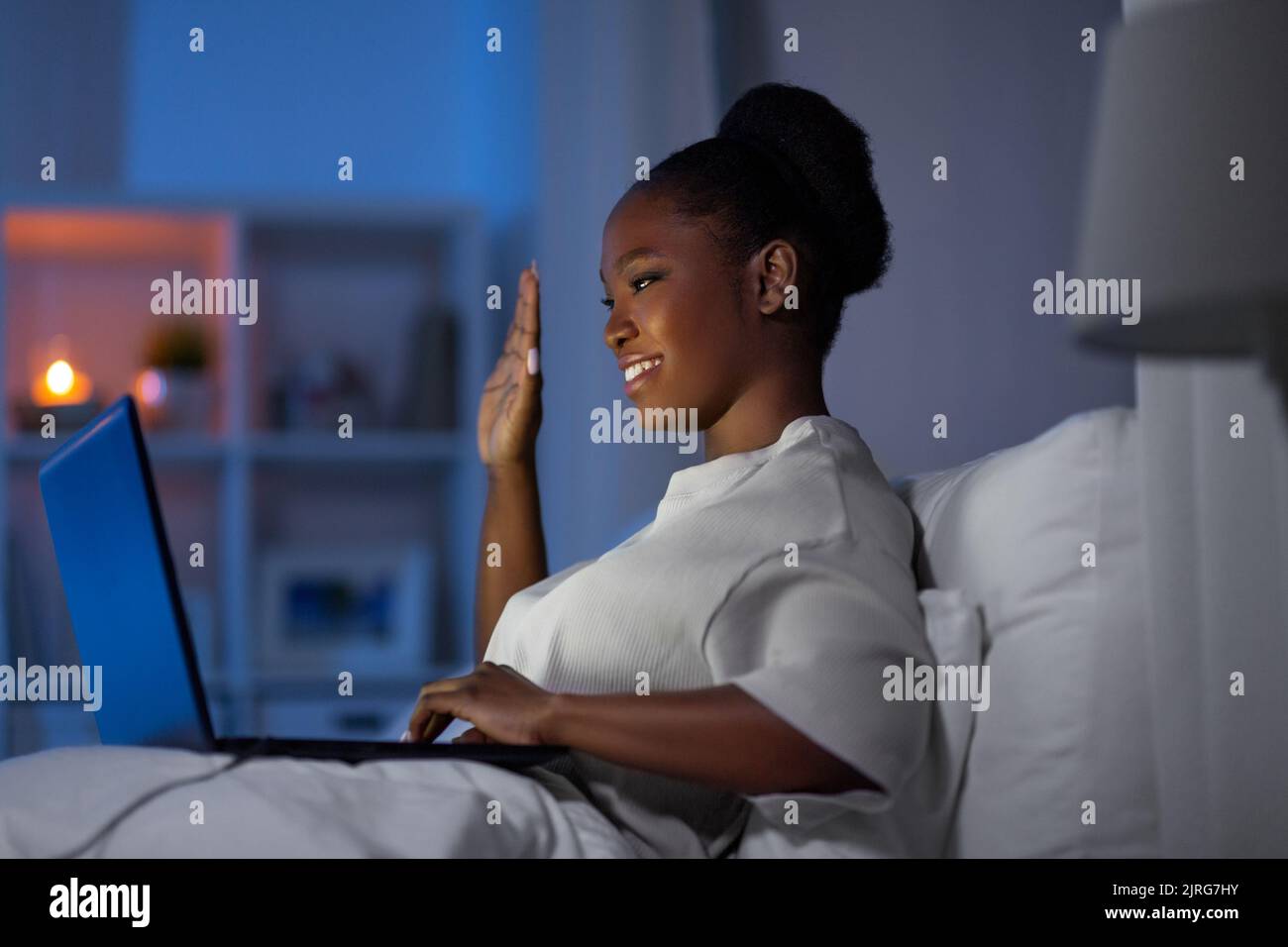 Night call in bed hi-res stock photography and images - Alamy