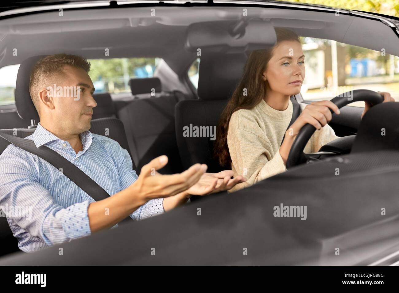 Angry woman driving car hi-res stock photography and images - Alamy