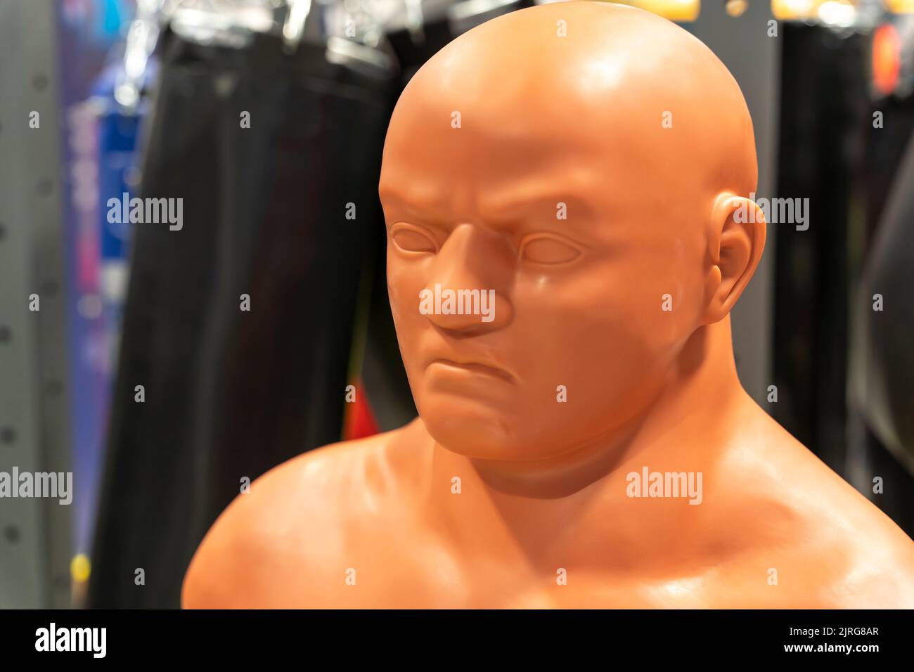 a rubber mannequin for boxing. Boxing dummy fighter for kick training ...