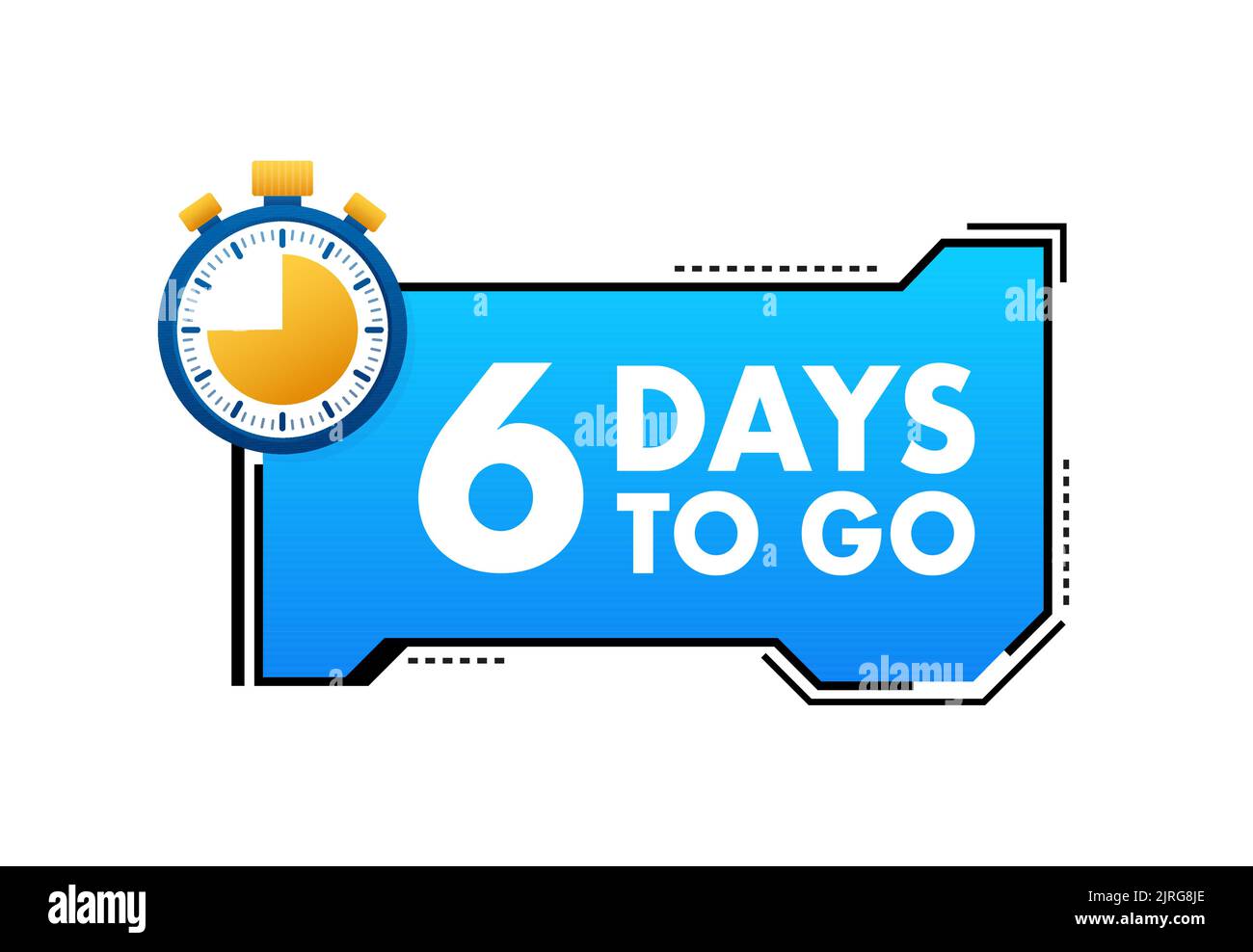 6 Days to go. Countdown timer. Clock icon. Time icon. Count time sale ...