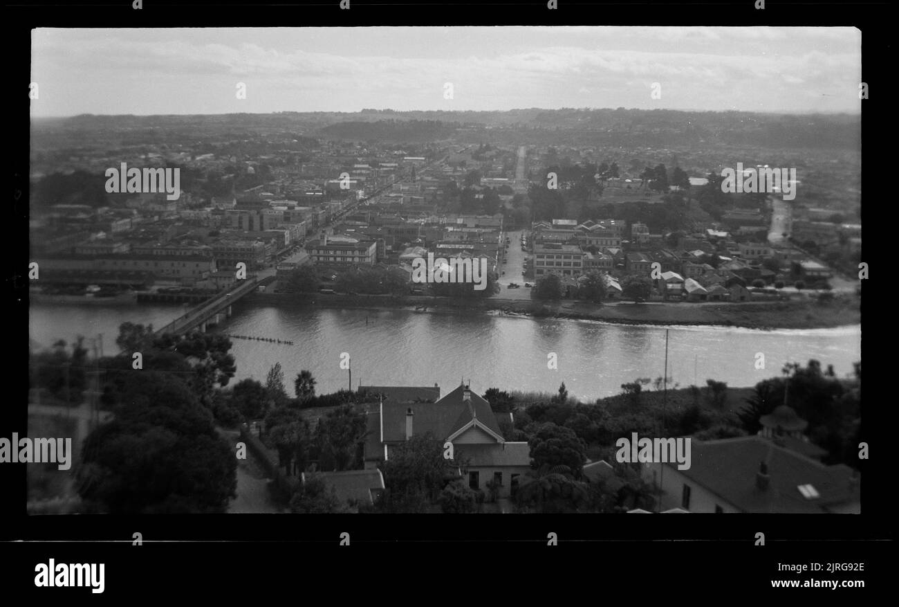 Triple panorama from Durie Hill elevator tower, 30 March 1938, by ...