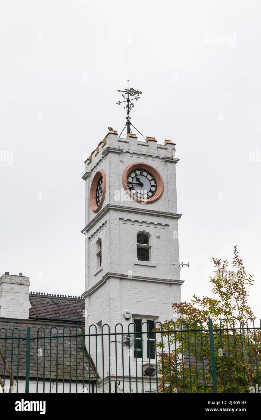The clock tower on the Pavilion in the South Park in Darlington ...