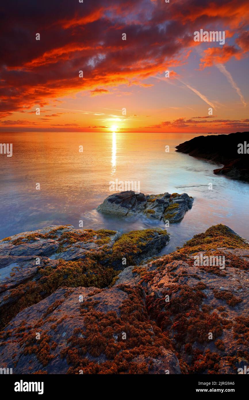 Beautiful Sunrise View looking over the Liverpool Bay from Point Lynas ...