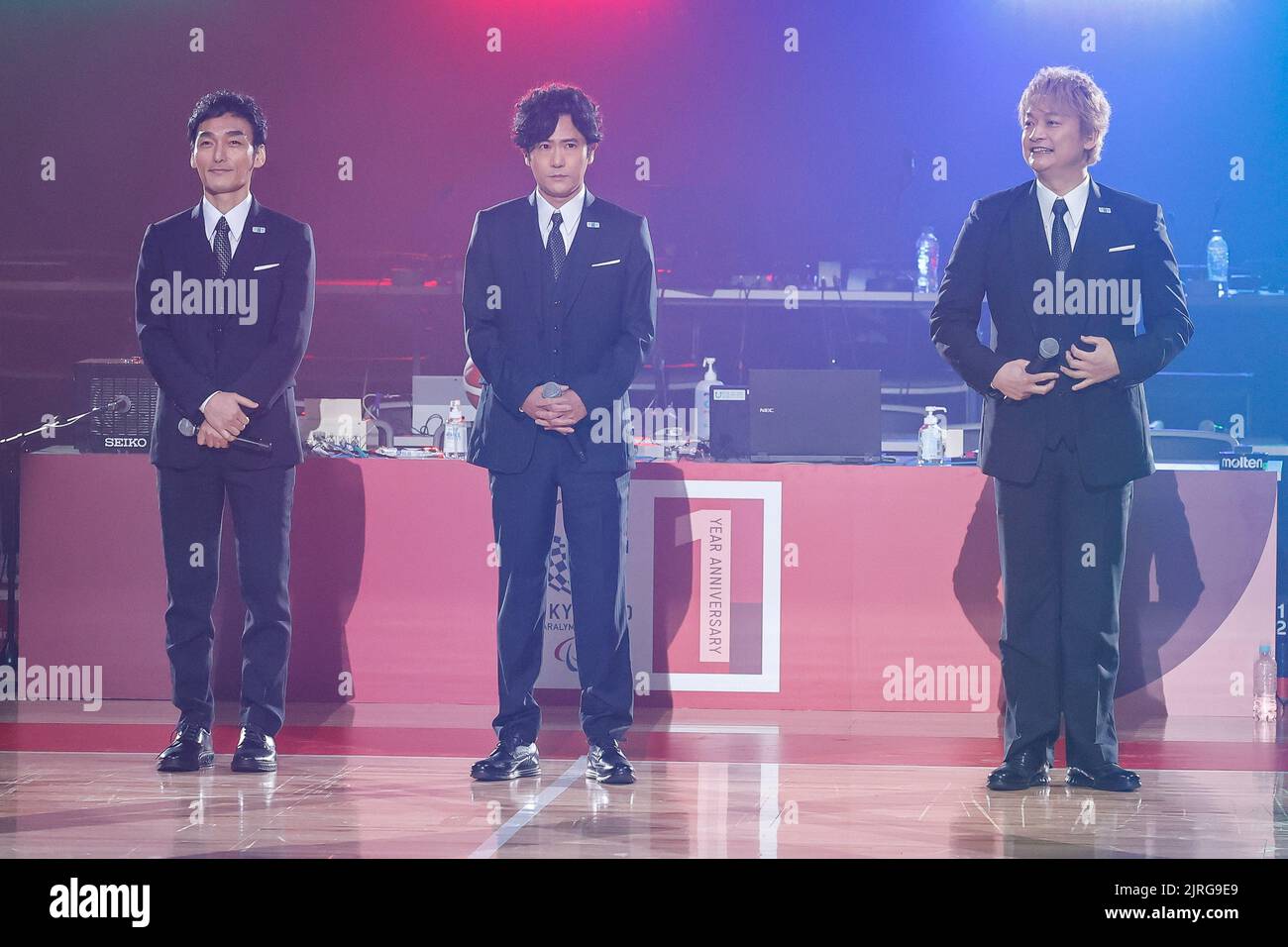 Tokyo, Japan. 24th Aug, 2022. (L to R) Japanese actors Tsuyoshi Kusanagi, Goro Inagaki and ...