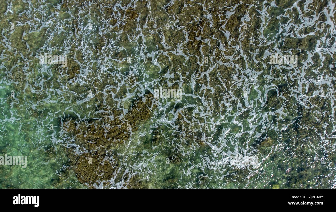 Aerial photo of the texture of waves on the beach Stock Photo - Alamy