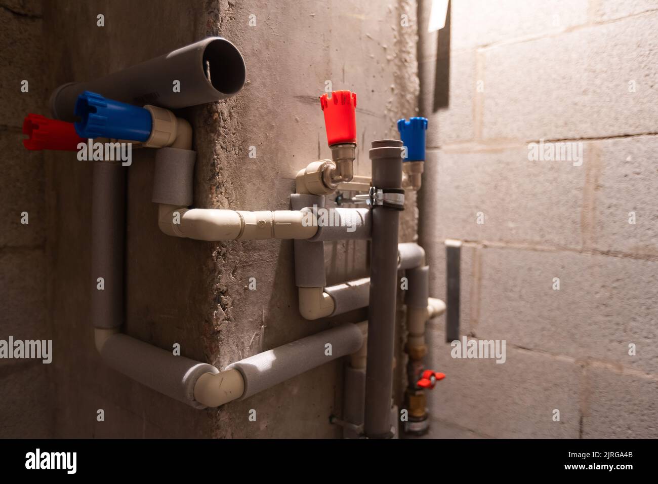 House Renovation of a Bathroom. plumbing and toilet Stock Photo - Alamy