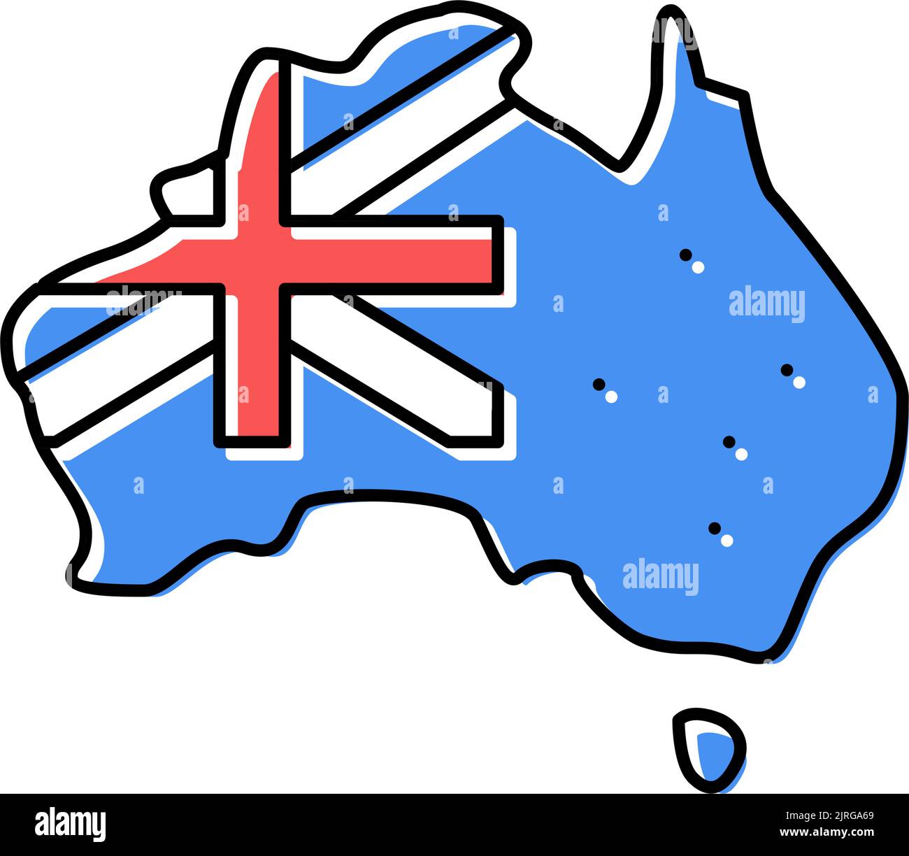 australia country map flag color icon vector illustration Stock Vector ...