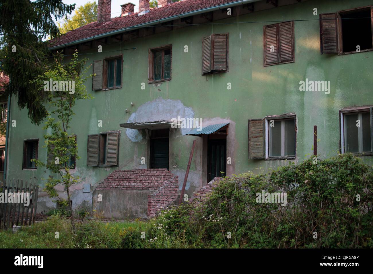 An old abandoned hospital in a small village Stock Photo - Alamy