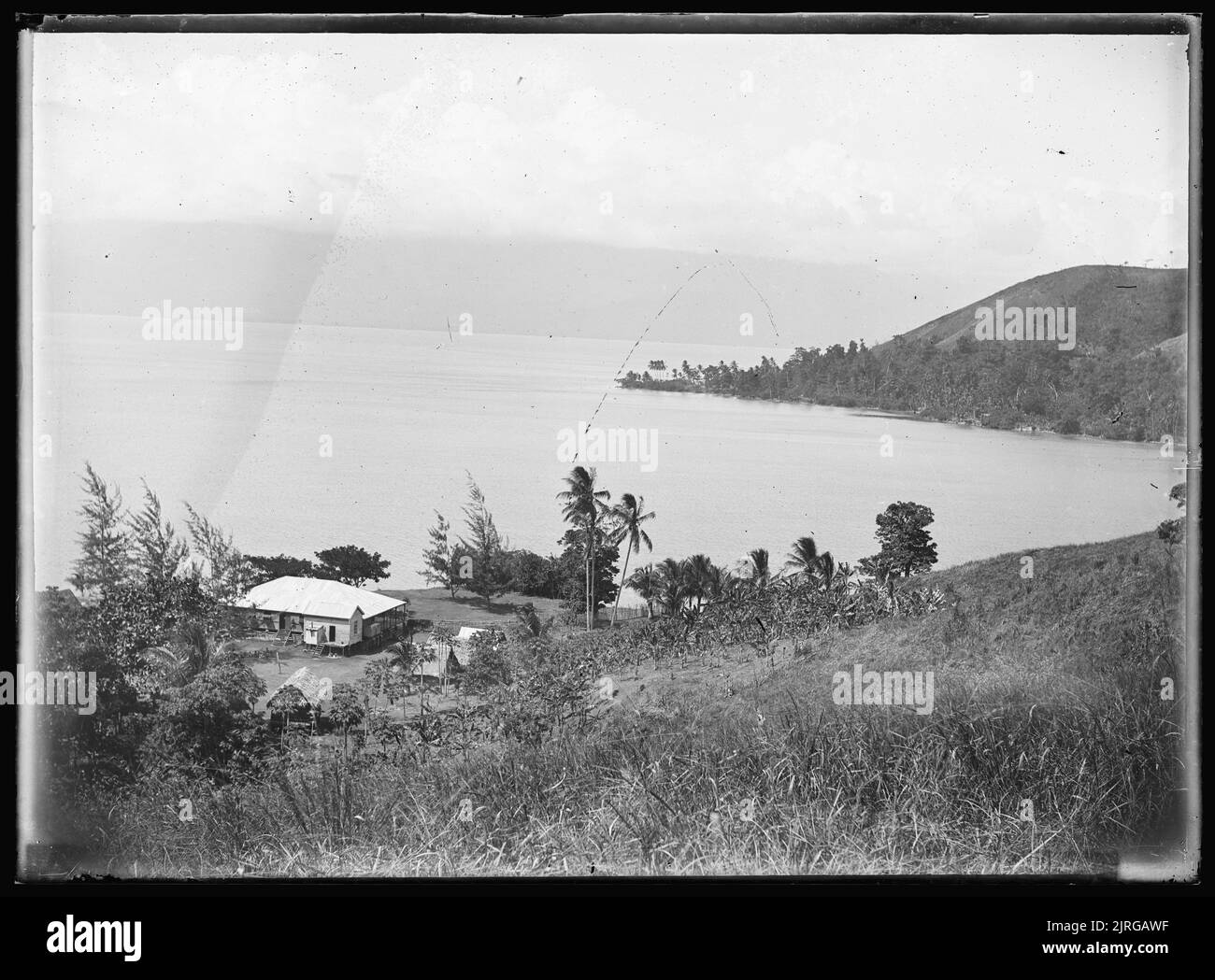 Village and Mission house, Buiadoga, British New Guinea, 1905-1915 ...