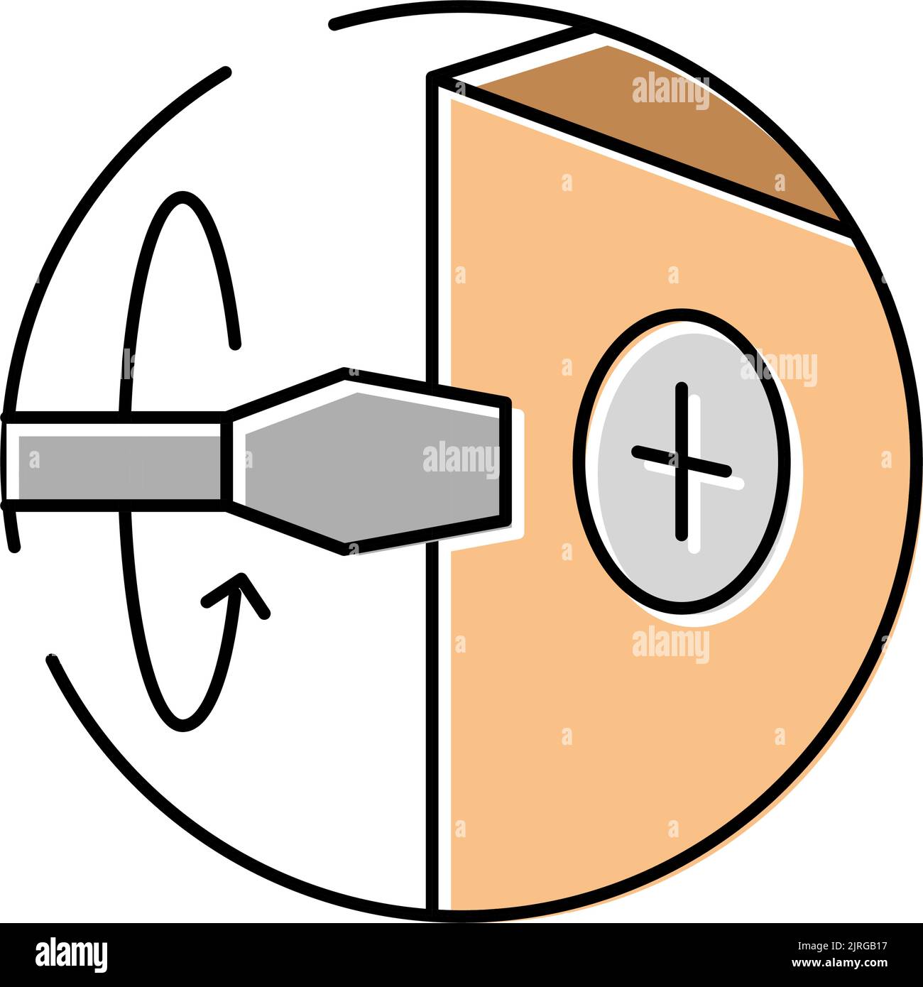 screw bolt assembly furniture color icon vector illustration Stock ...