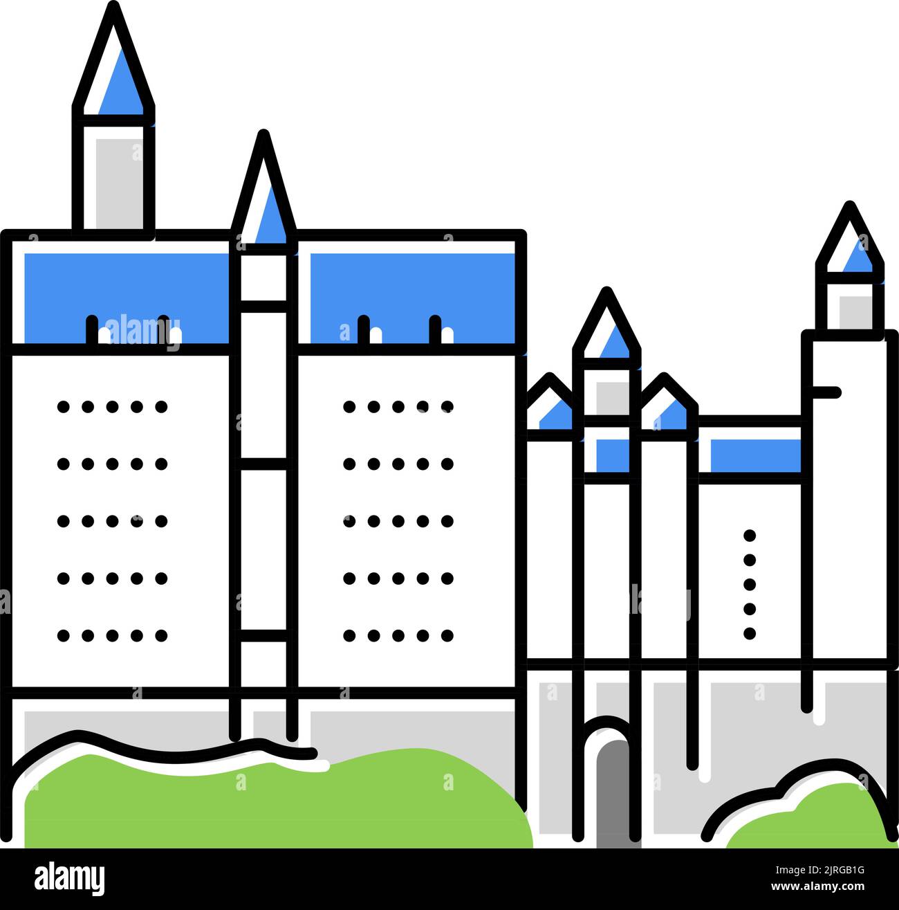 neuschwanstein castle color icon vector illustration Stock Vector Image ...