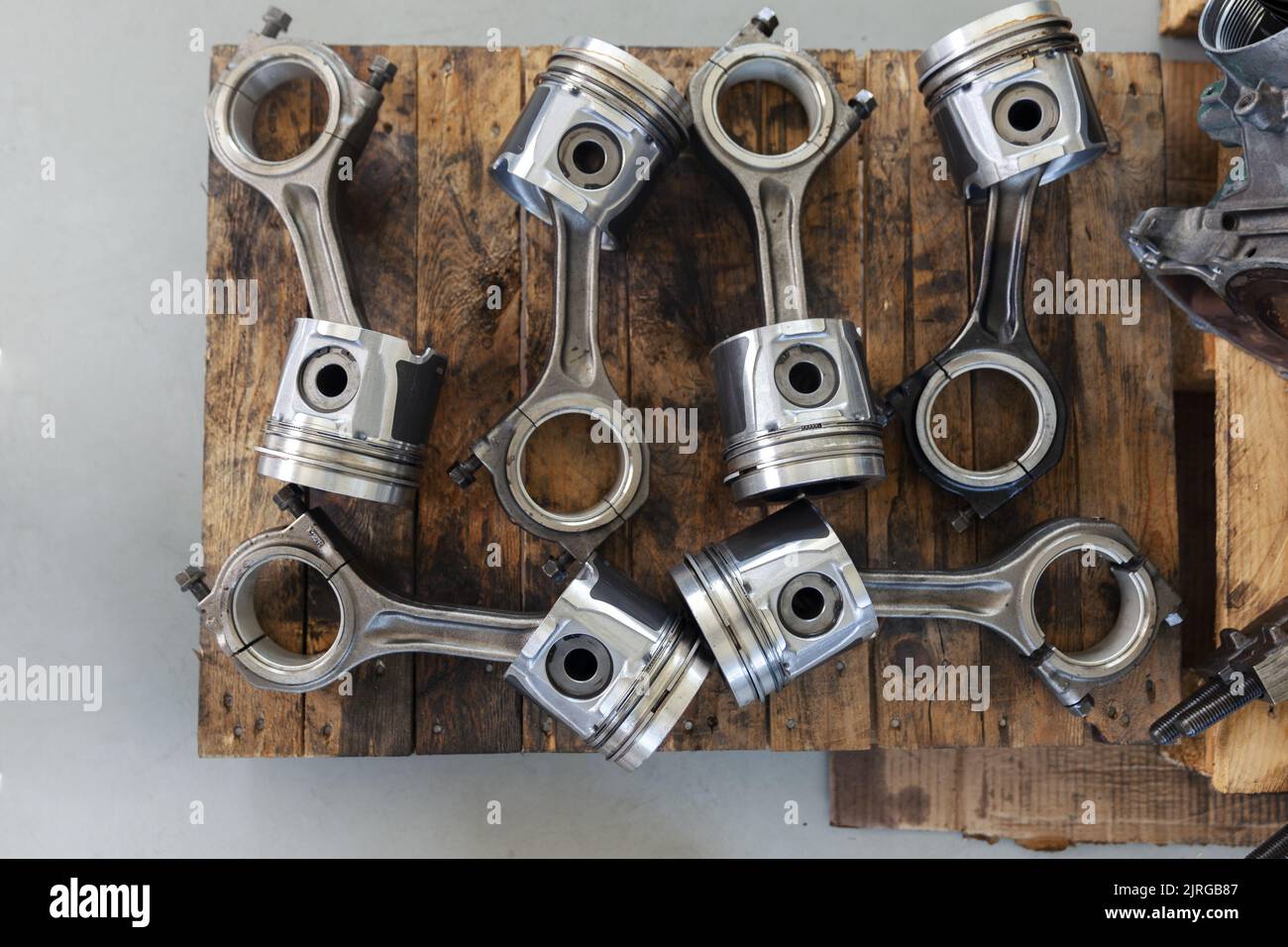 connecting rod with piston ready for repair, close up Stock Photo - Alamy