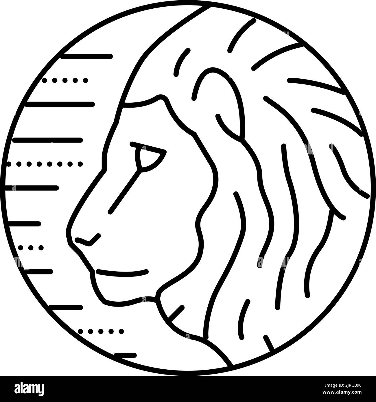 Constellation leo lion outline Black and White Stock Photos & Images ...