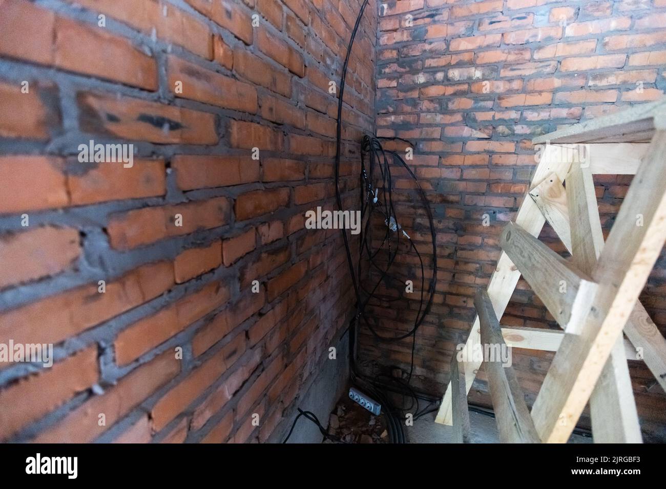 interior construction building site and electrical installation Stock ...