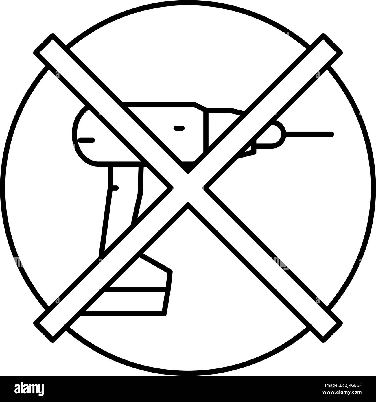 do not drill assembly furniture line icon vector illustration Stock ...