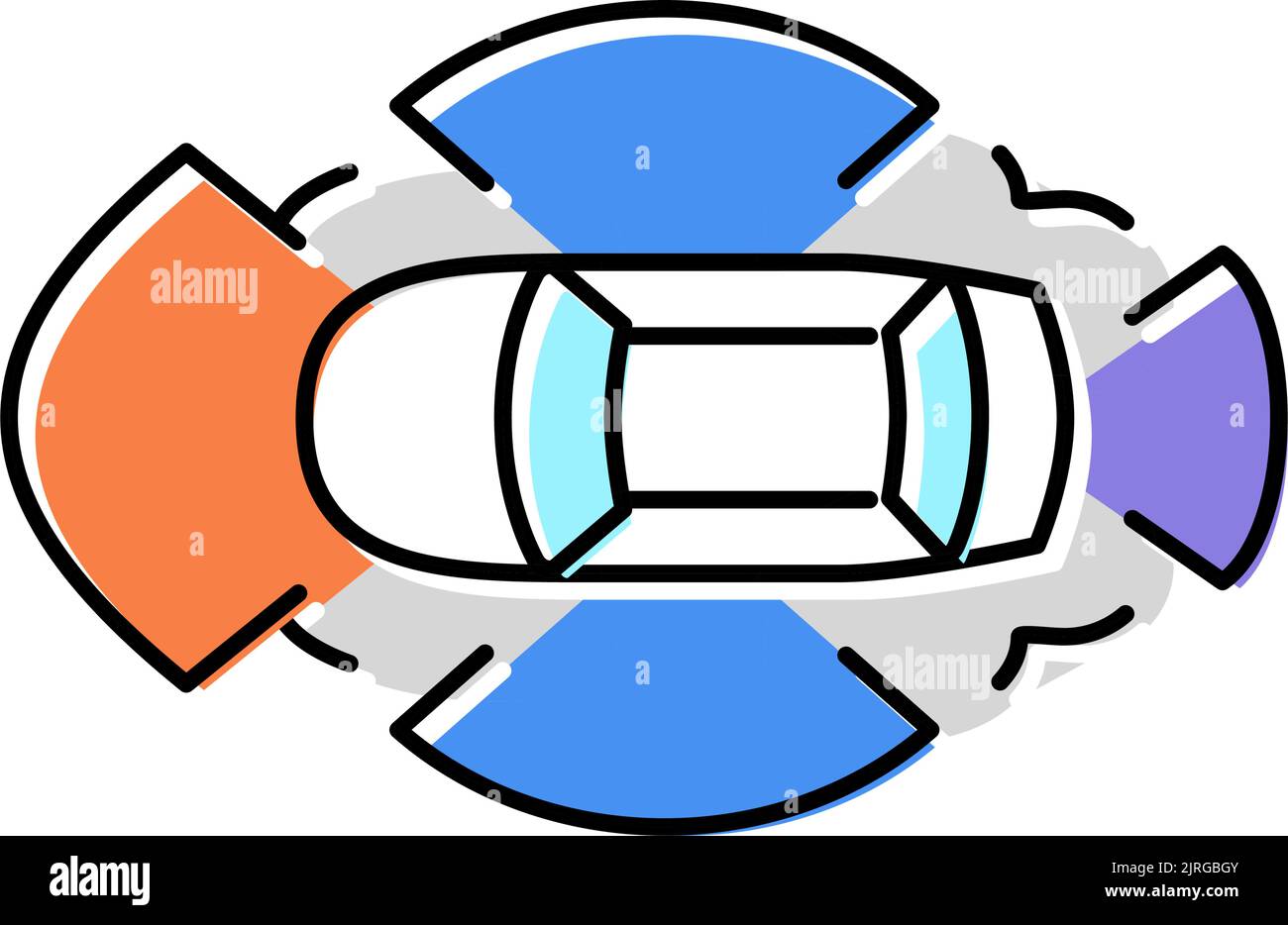 autonomus vehicle color icon vector illustration Stock Vector Image ...