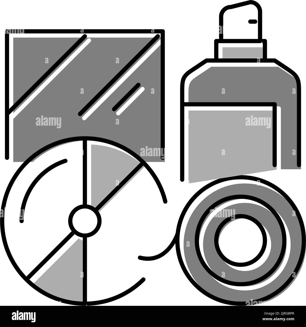 disk and bottle plastic waste color icon vector illustration Stock ...