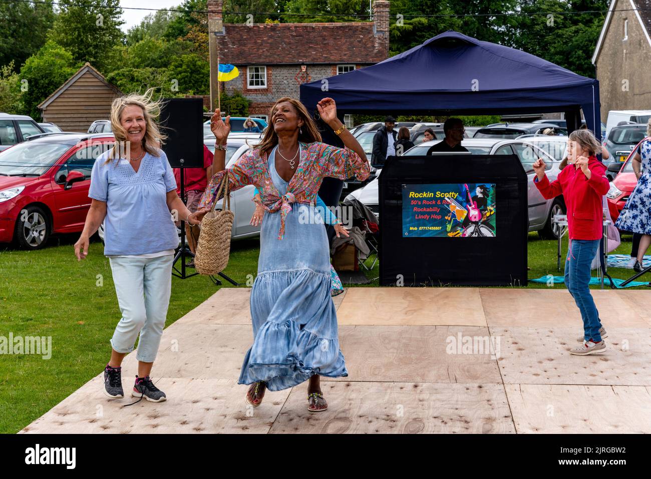 Women Dancing At The Annual Nutley Village Fete, Nutley, East Sussex ...