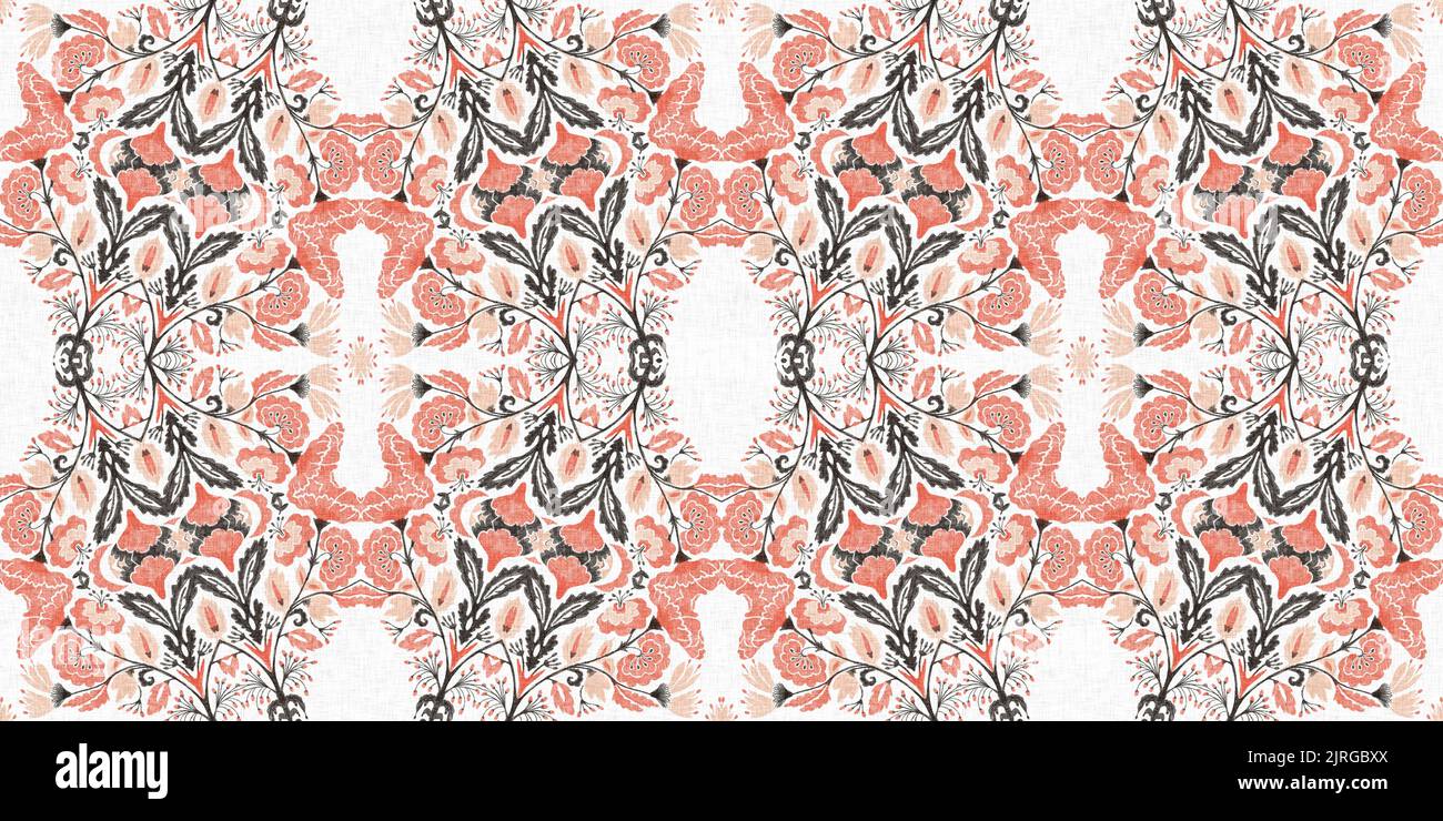 Modern boho geometric floral quilt style seamless border pattern ...