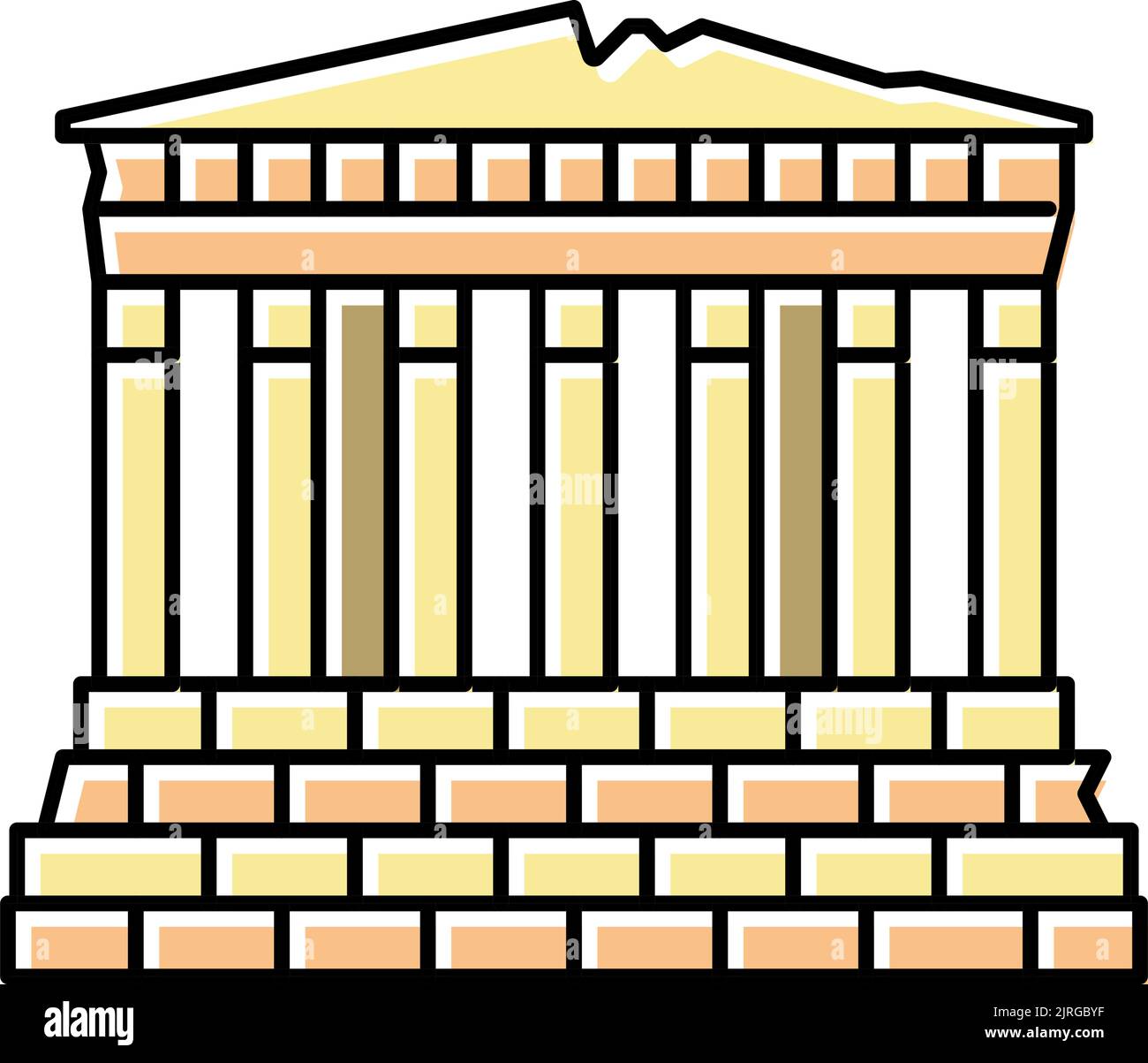 parthenon europe antique building color icon vector illustration Stock ...
