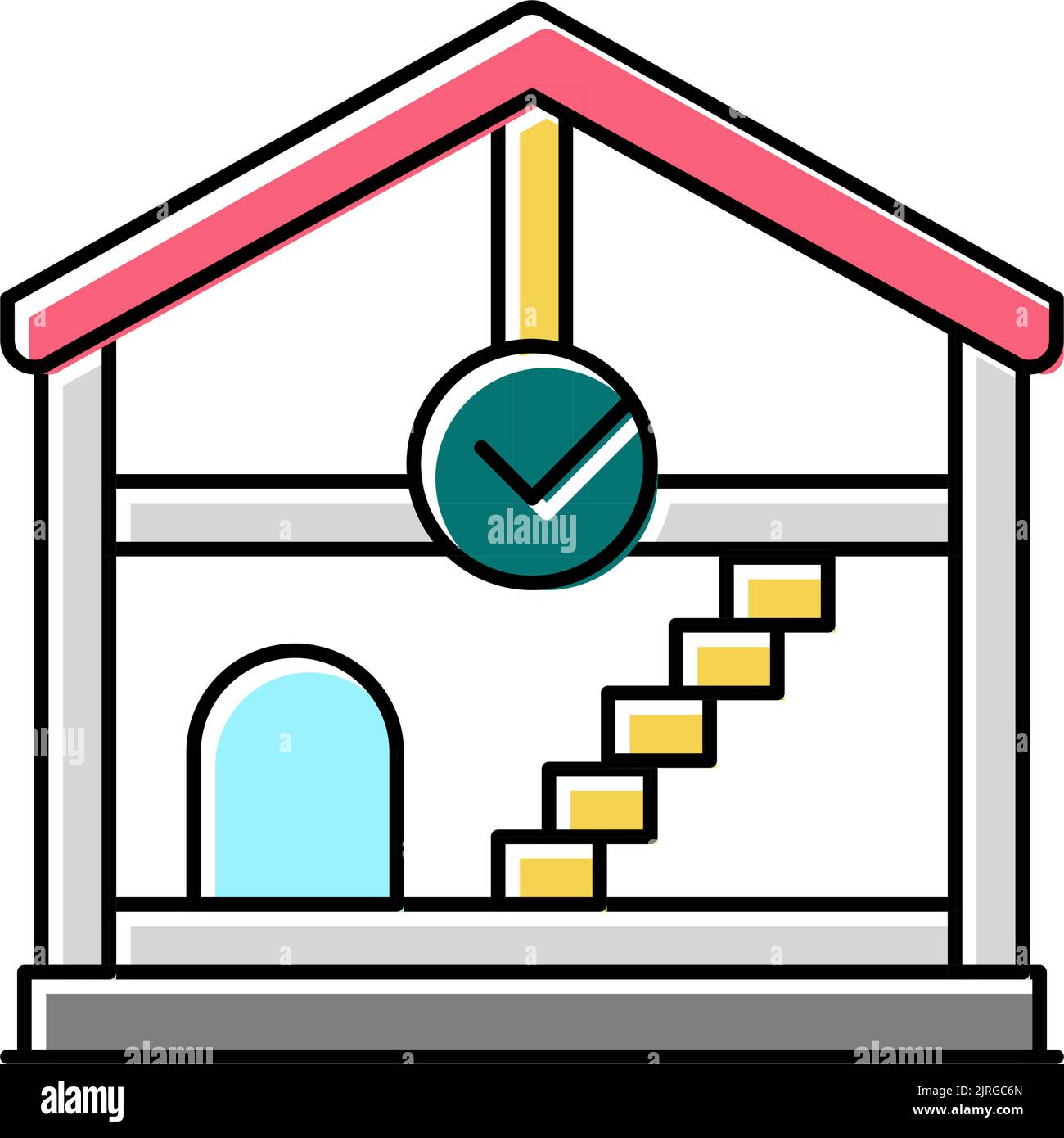interior architecture room design color icon vector illustration Stock ...