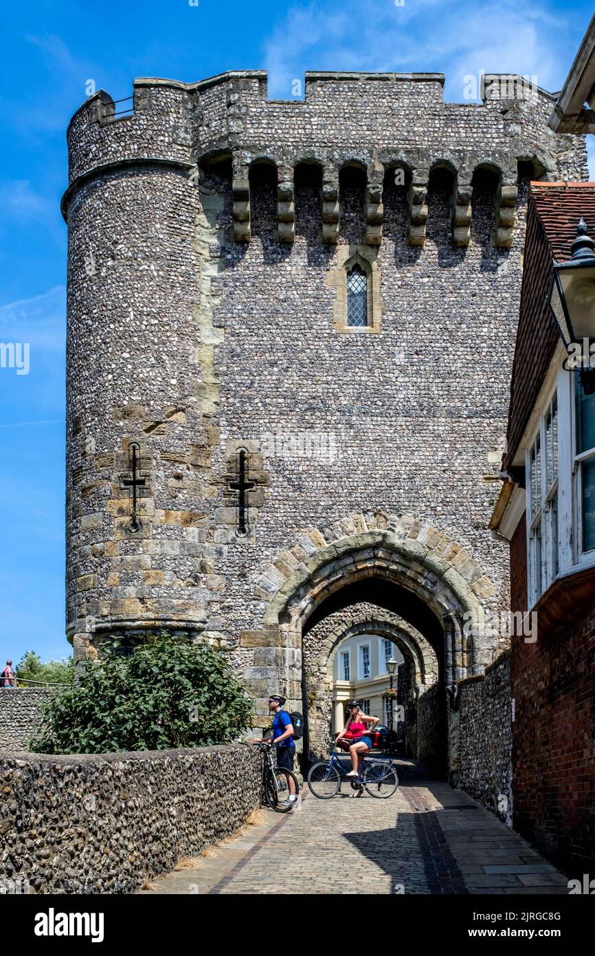 Young People Visiting Lewes Castle, Lewes, East Sussex, UK Stock Photo ...