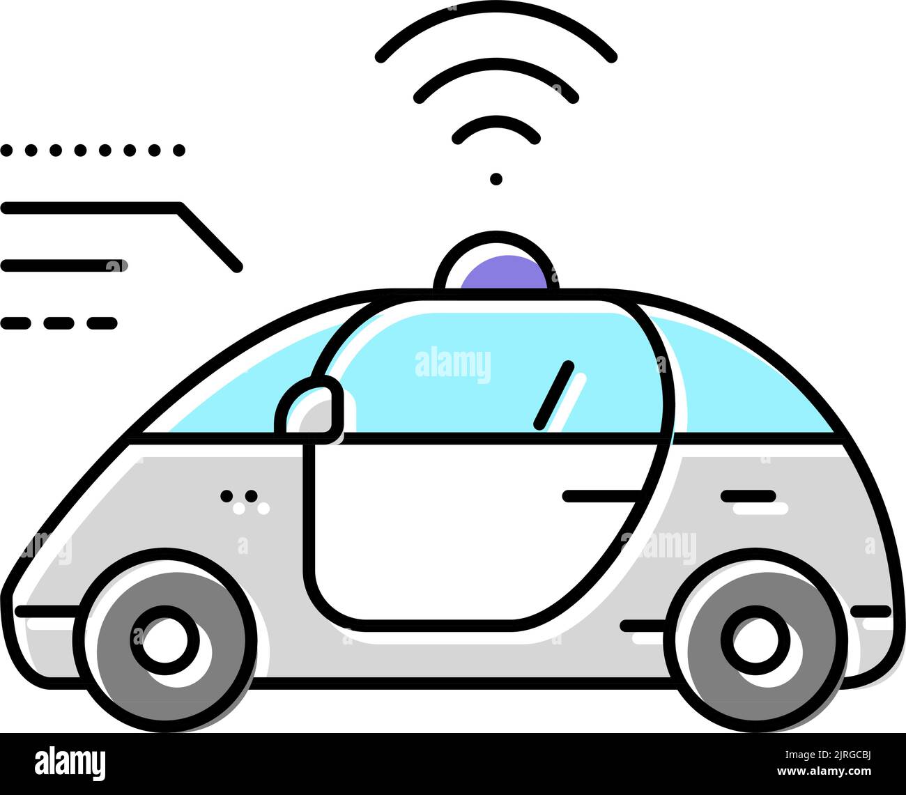 smart auto self vehicle color icon vector illustration Stock Vector ...
