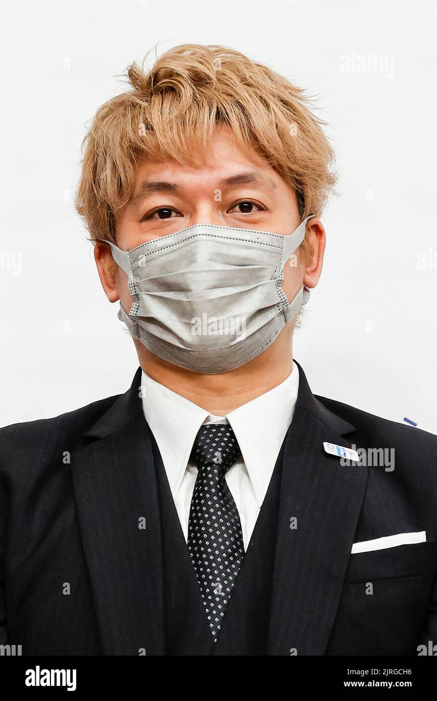 Tokyo, Japan. 24th Aug, 2022. Japanese actor Shingo Katori answers ...