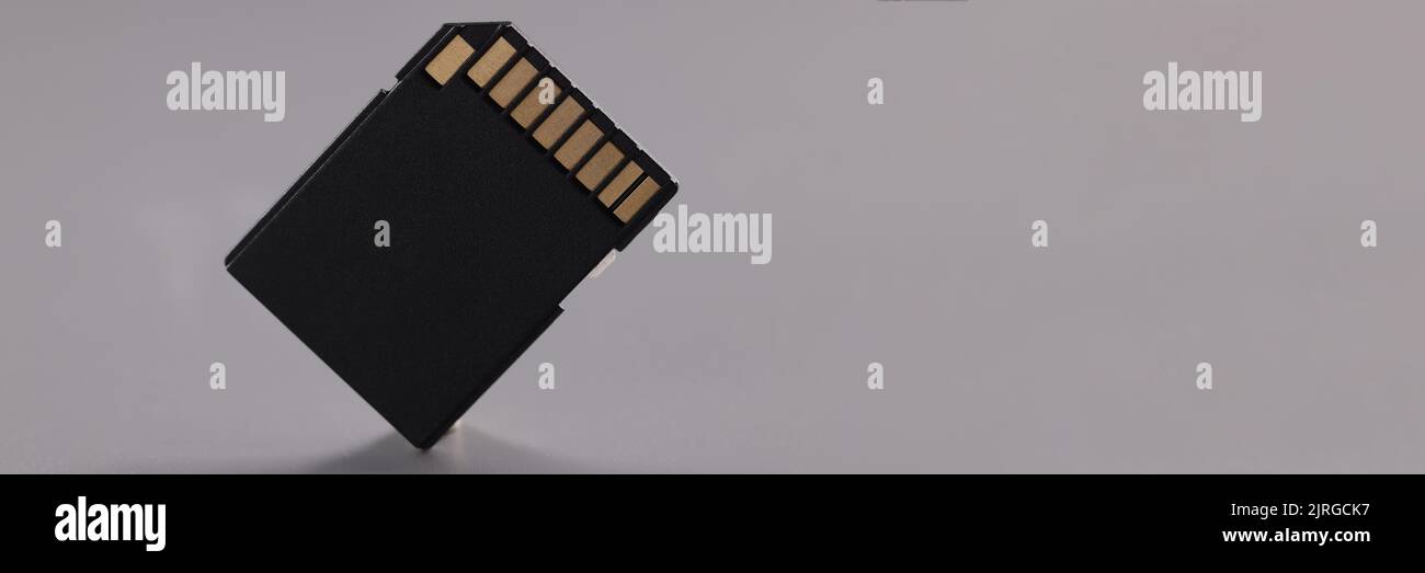 Black sd memory card, compact card with gold colored connectors Stock ...