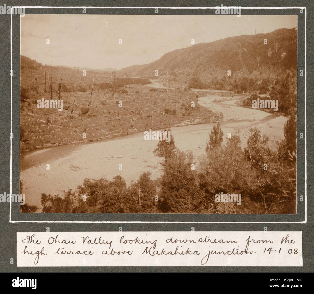 The Ohau Valley looking down stream from the high terrace above ...