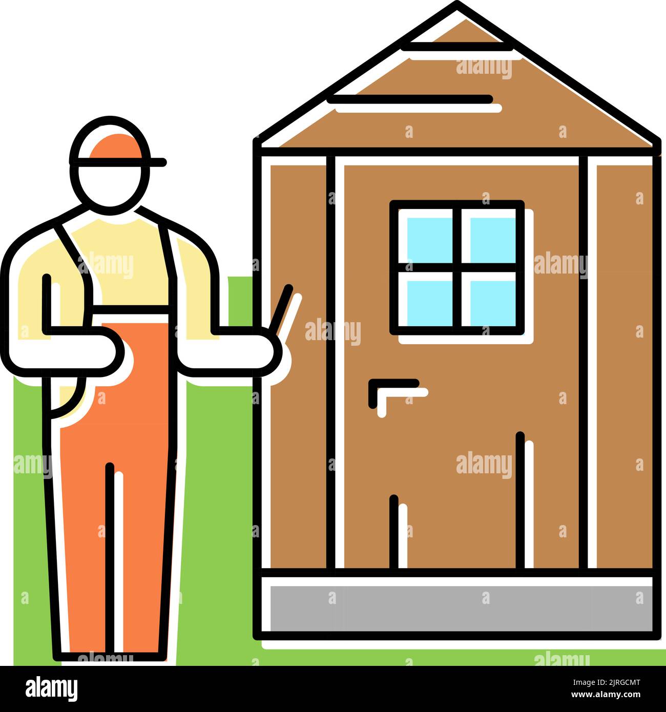 shed installation repair color icon vector illustration Stock Vector ...