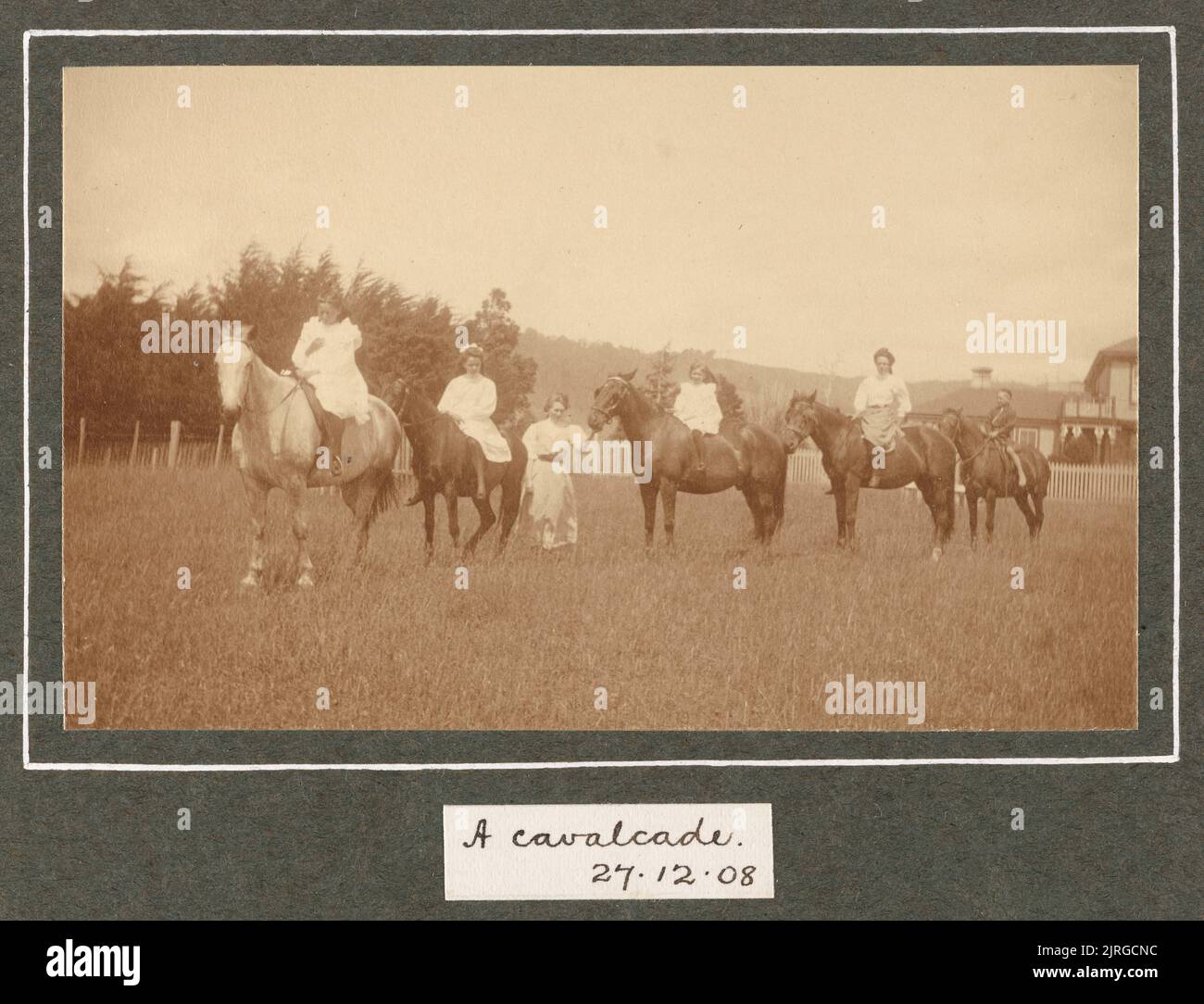 A cavalcade, 27 December 1908. From the album: Family photographs [1907 ...