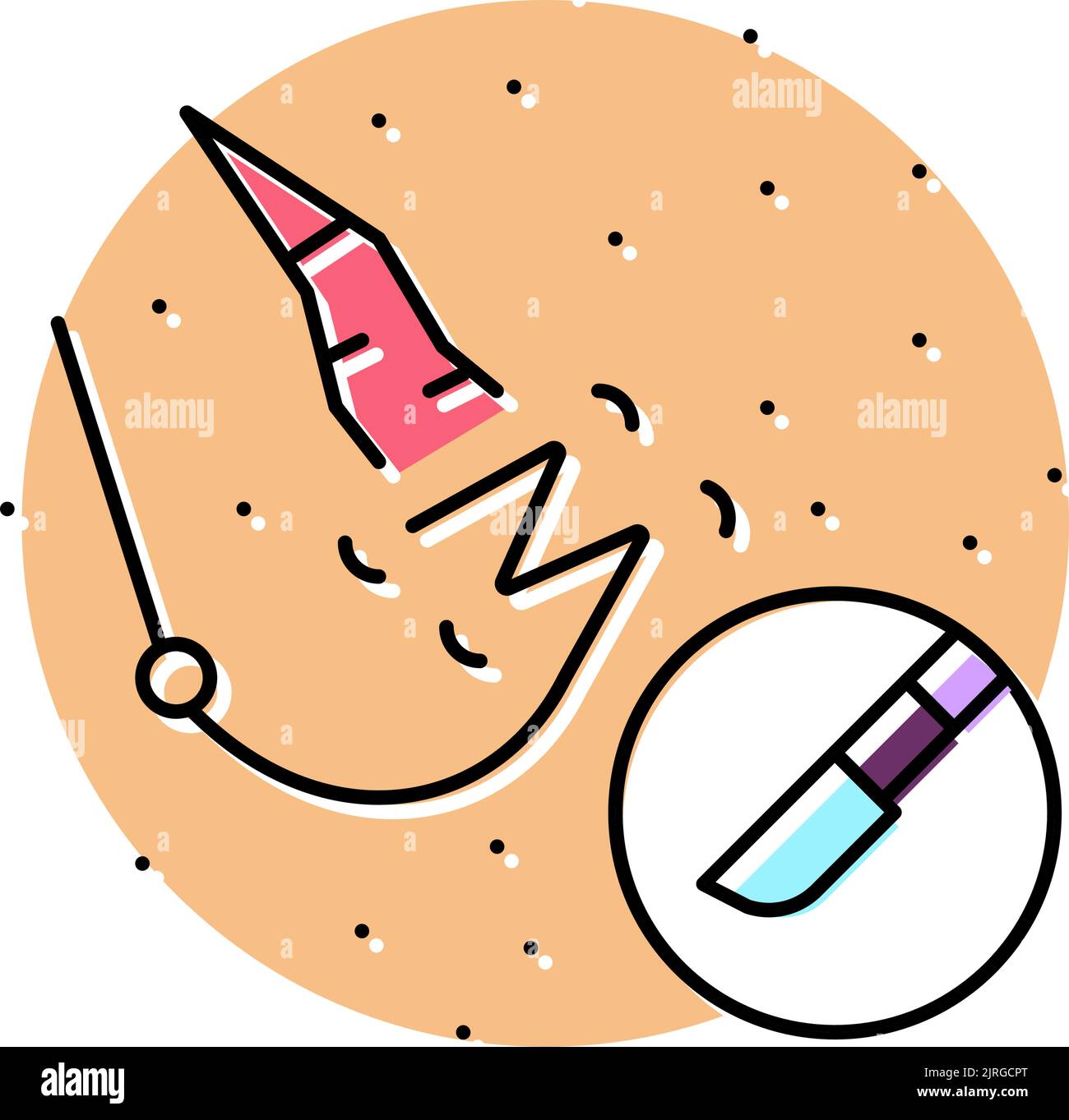 surgical procedure scar treatment color icon vector illustration Stock ...