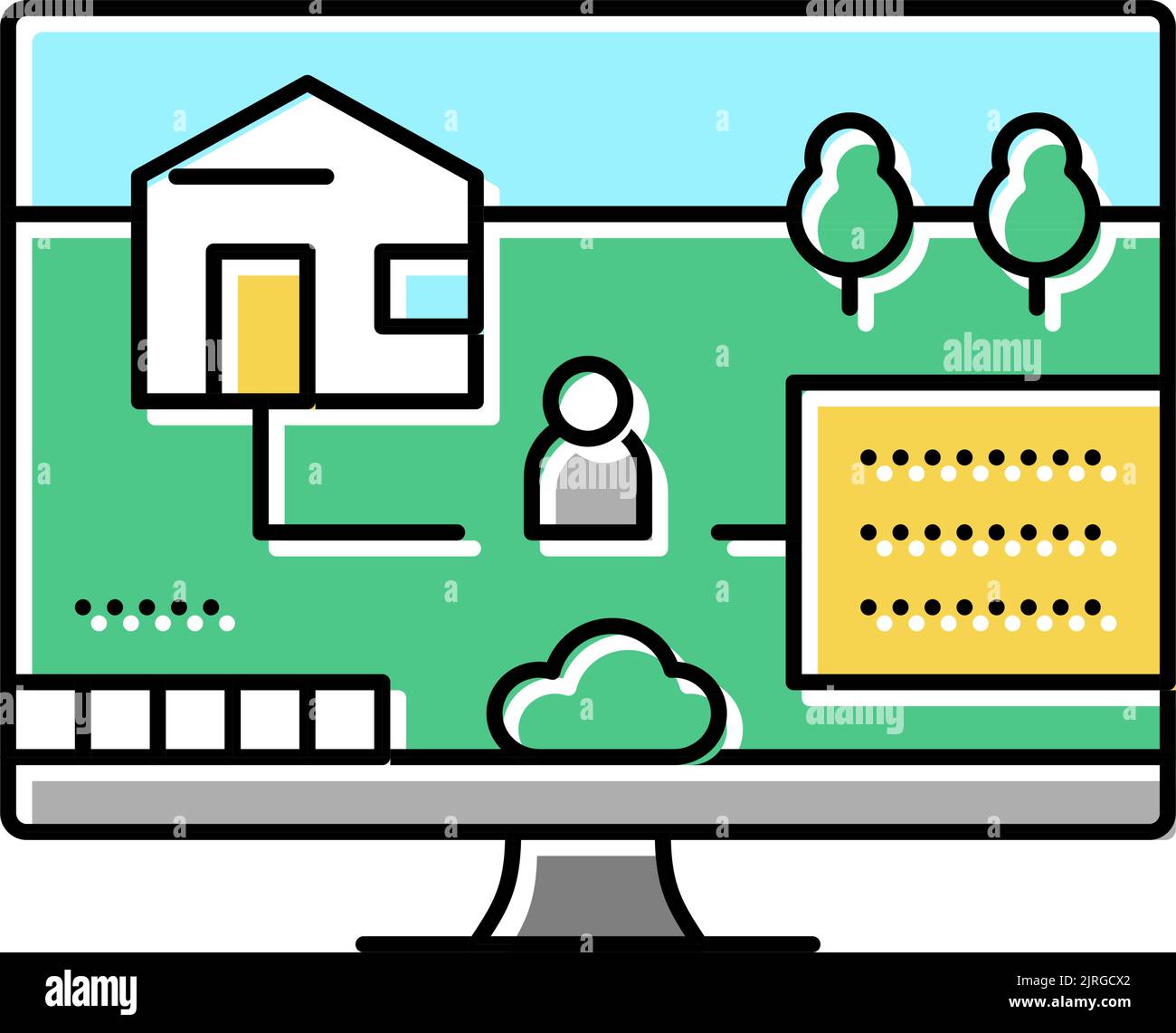 Simulation Video Game Color Icon Vector Illustration Stock Vector Image