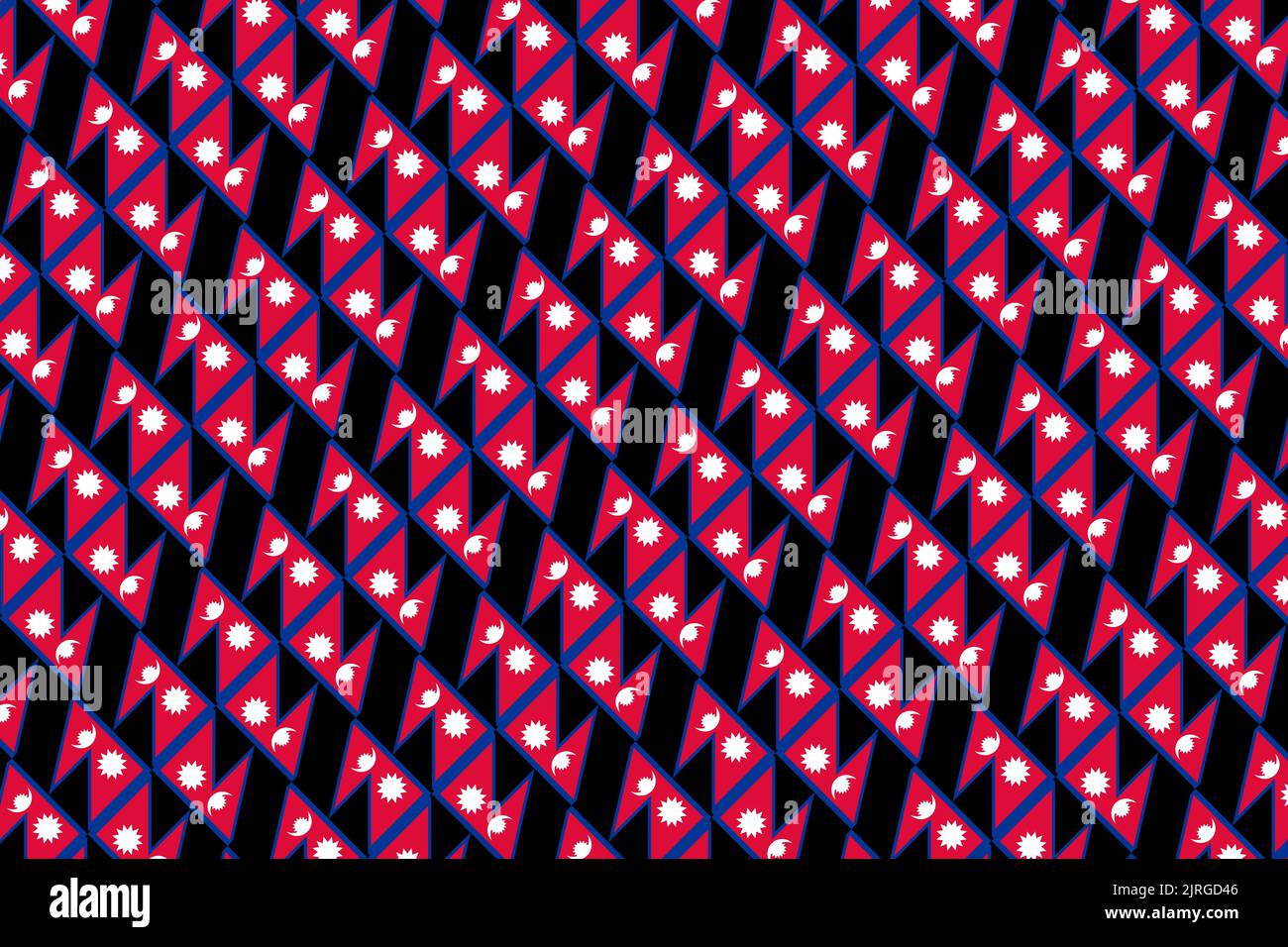 Geometric pattern in the colors of the national flag of Nepal. The ...