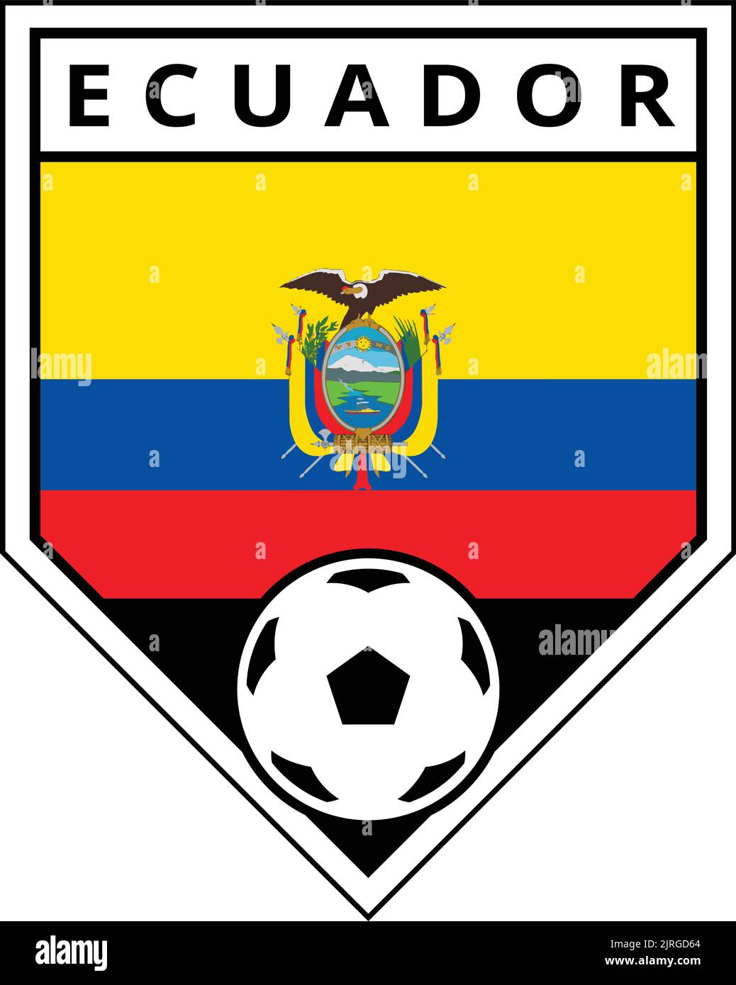 Illustration of Ecuador Angled Team Badge for Football Tournament Stock ...