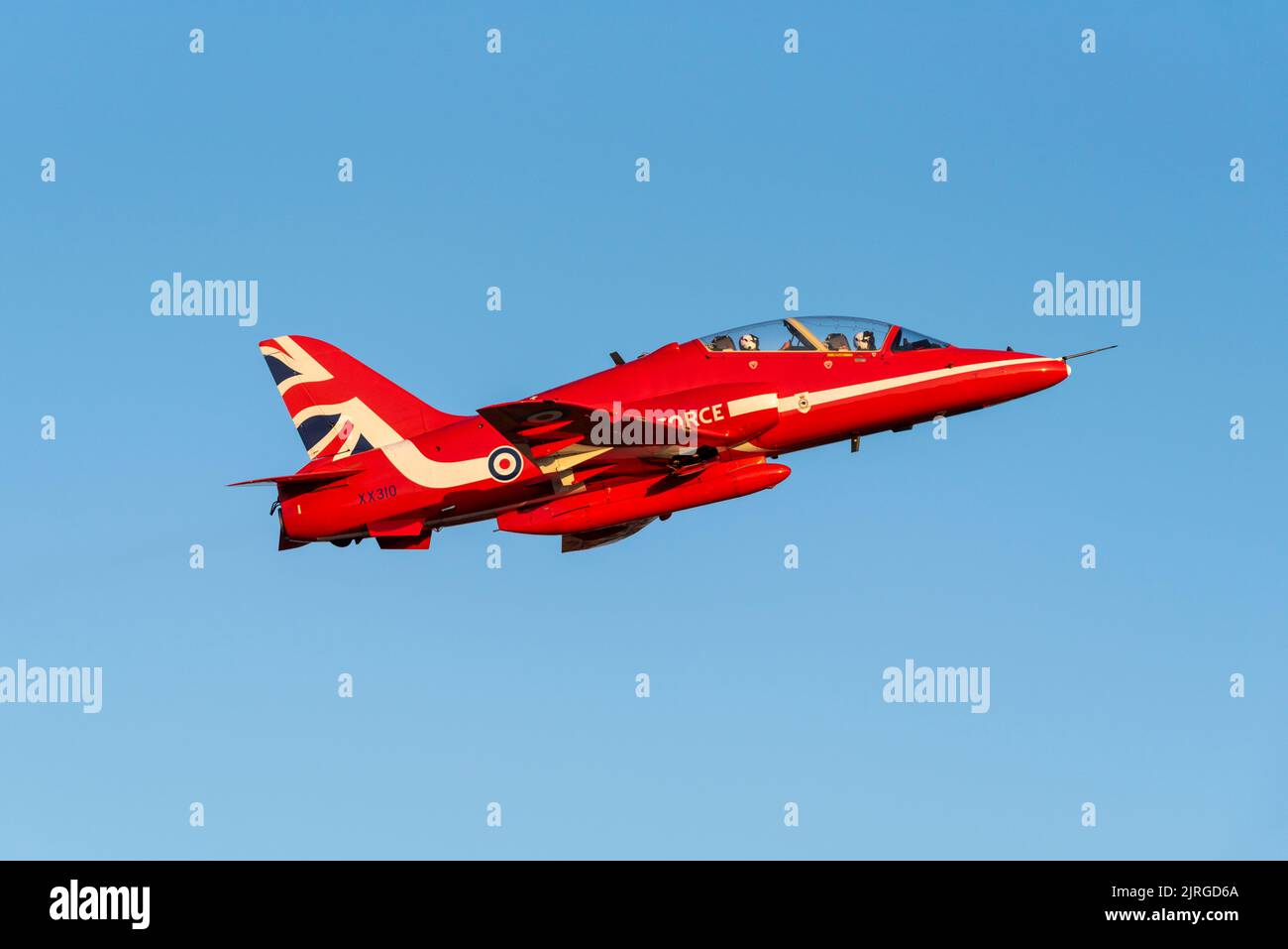 RAF Red Arrows BAe Hawk jet plane taking off from London Southend ...