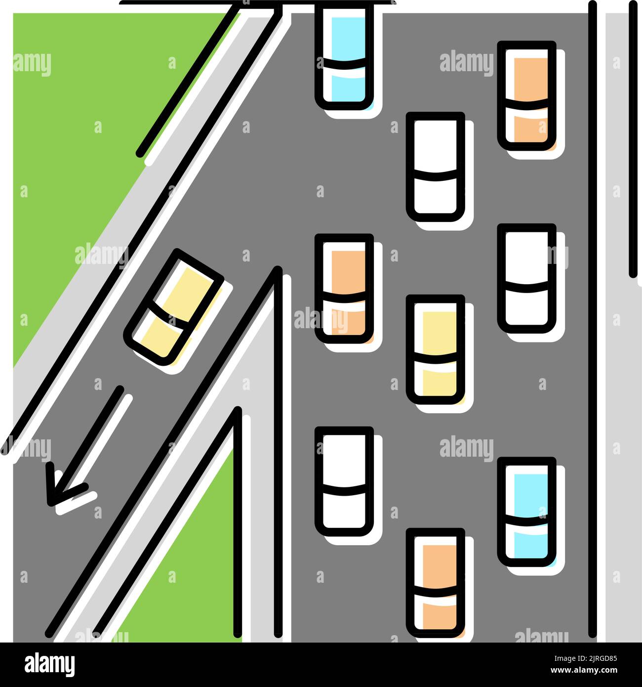 expressway road color icon vector illustration Stock Vector Image & Art ...