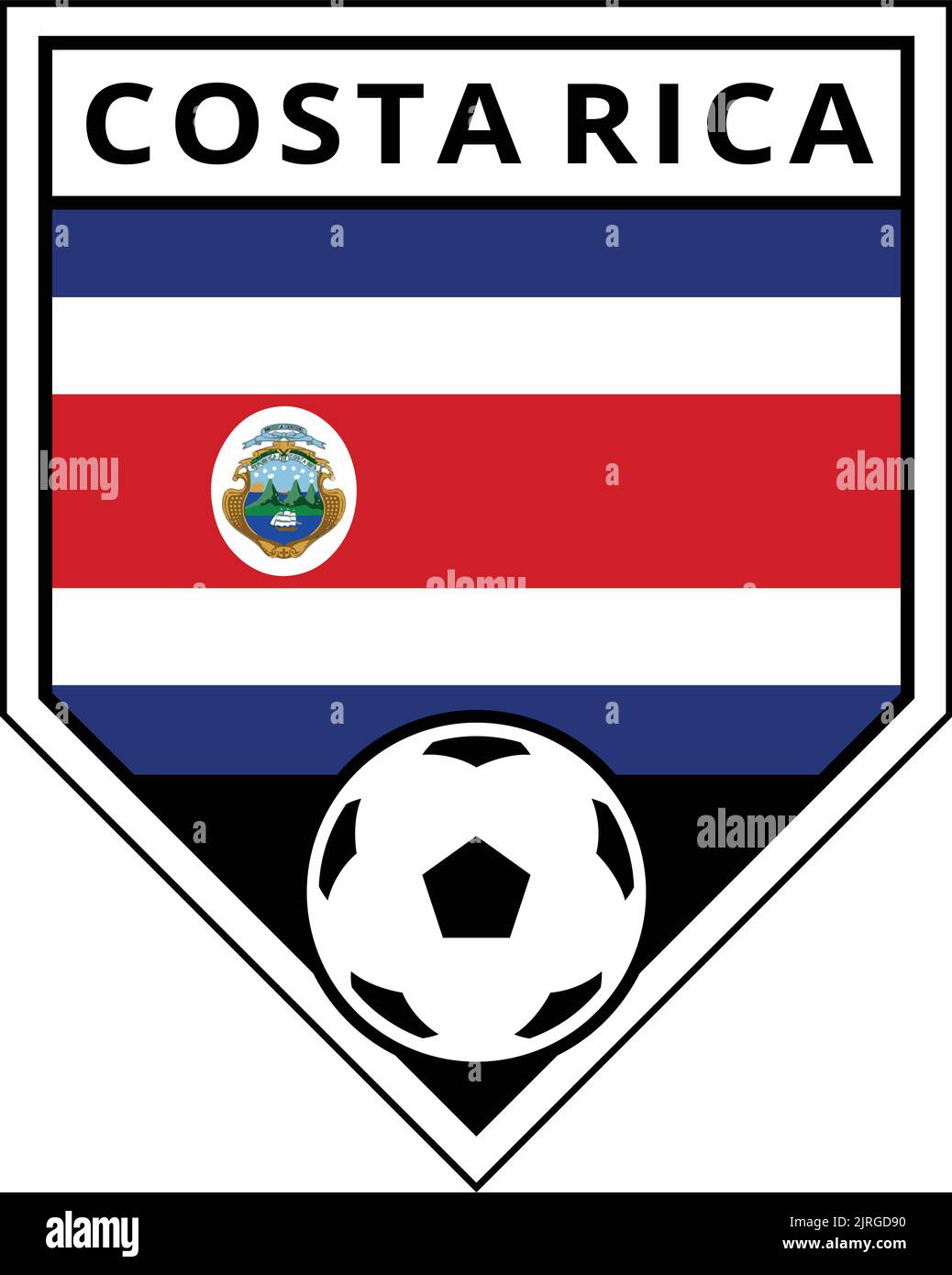 Illustration of Costa Rica Angled Team Badge for Football Tournament ...