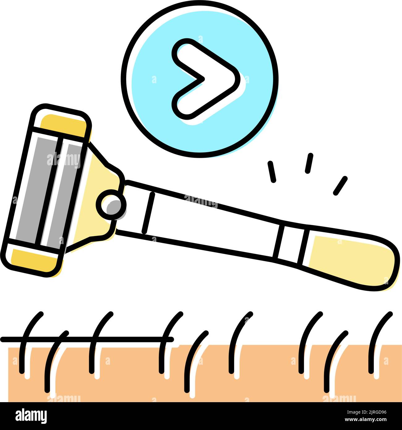 Shaving Hair Color Icon Vector Illustration Stock Vector Image And Art