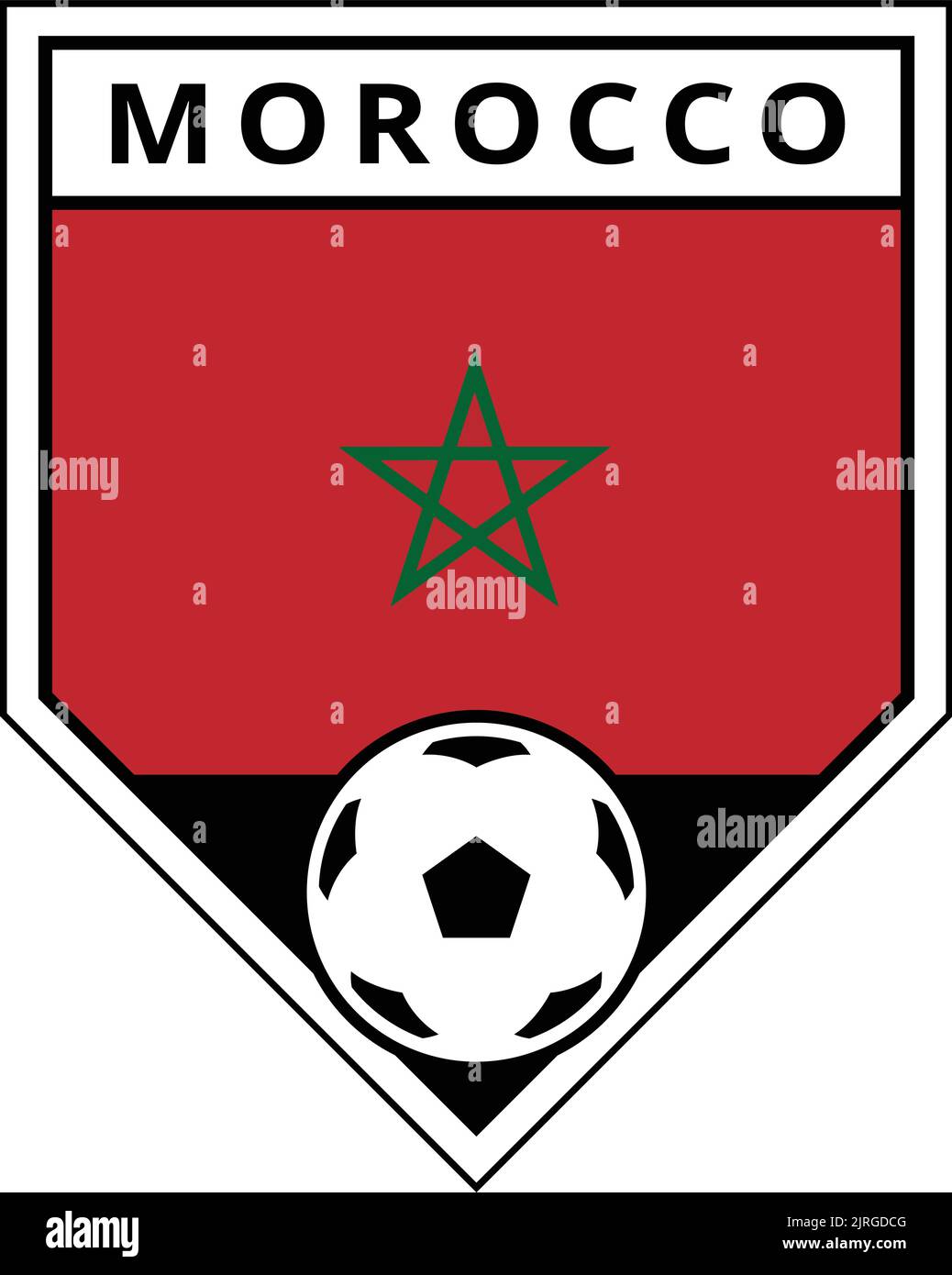 Illustration of Morocco Angled Team Badge for Football Tournament Stock ...