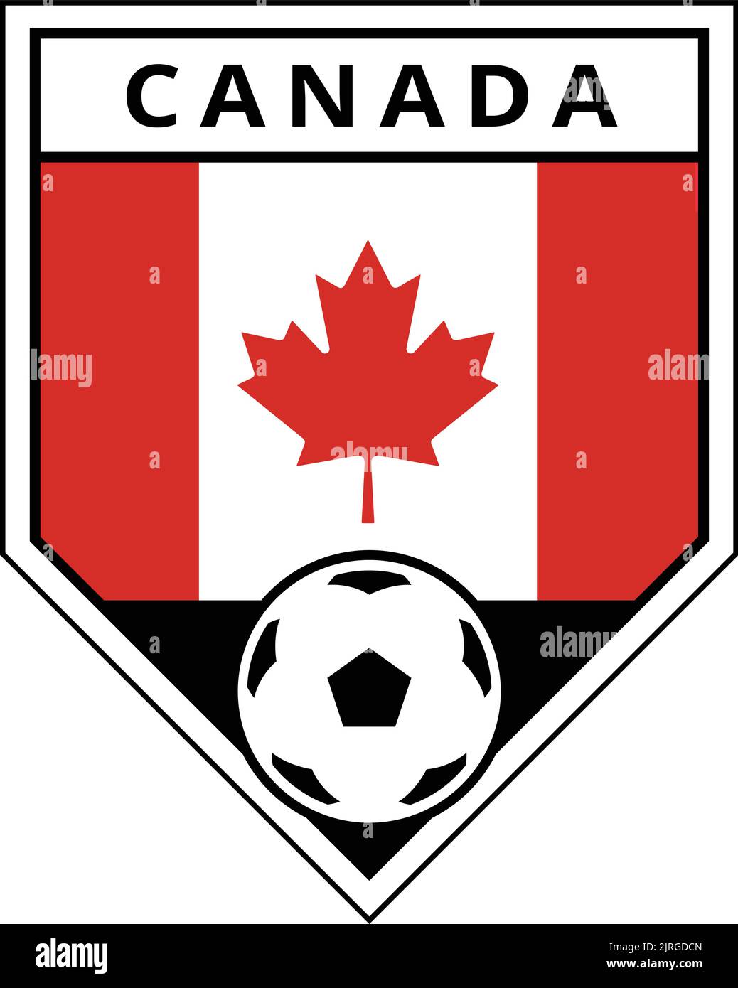 Illustration of Canada Angled Team Badge for Football Tournament Stock ...